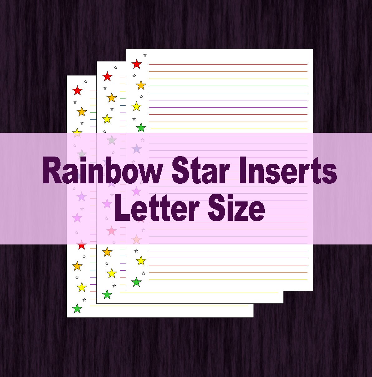 Rainbow Star Notepaper Letter Size Printable - Etsy