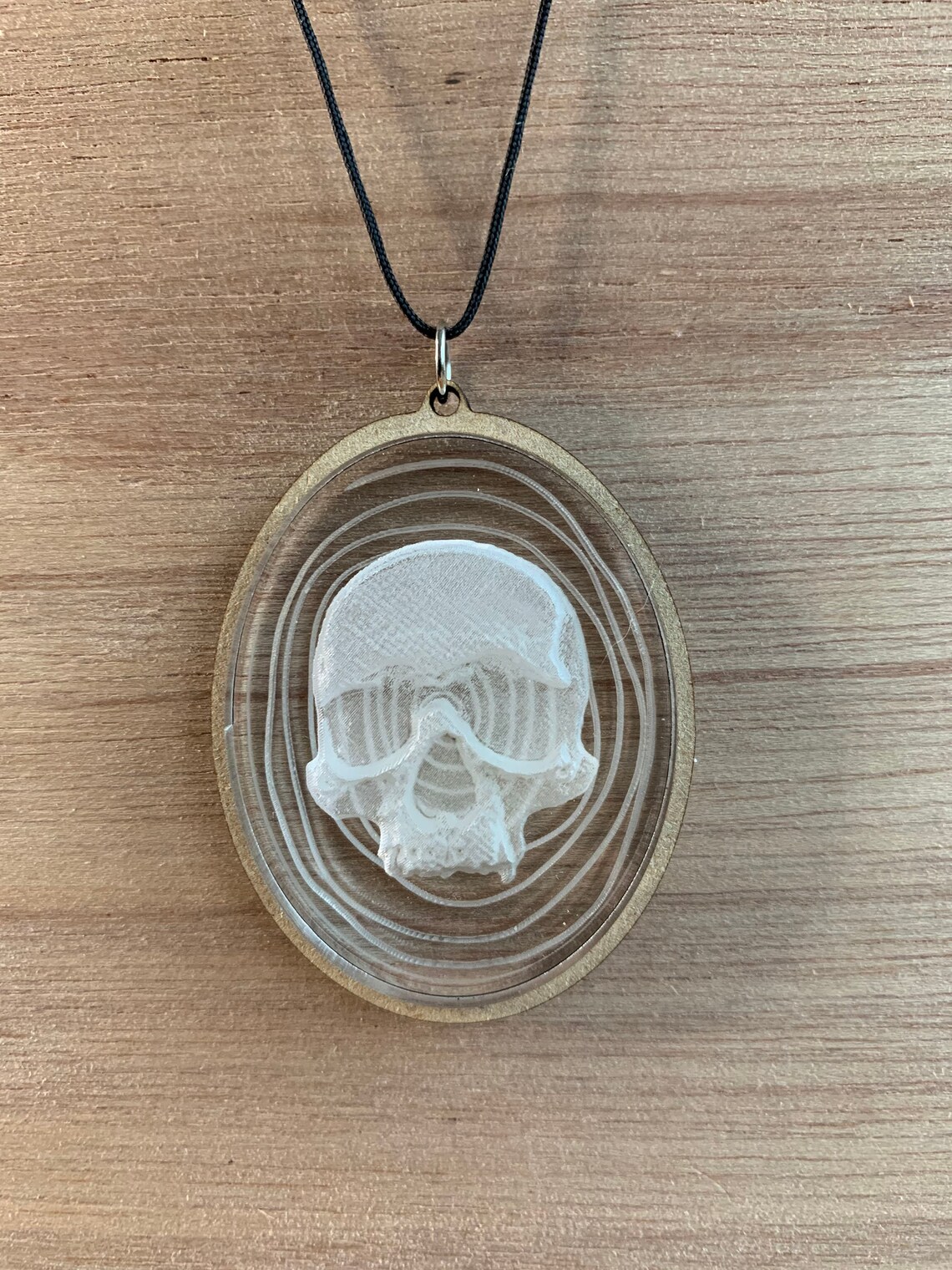Acrylic Engraved Skull Vortex Pendant - Etsy