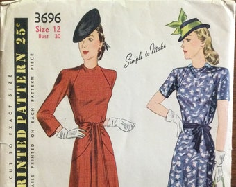 1941 Dress Pattern | Etsy