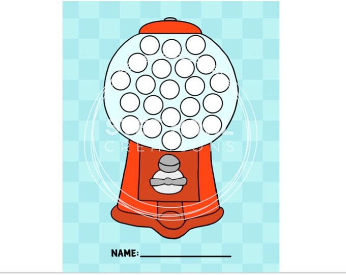 Gumball Machine Reward Chart, Printable Digital JPEG, Chore Chart ...
