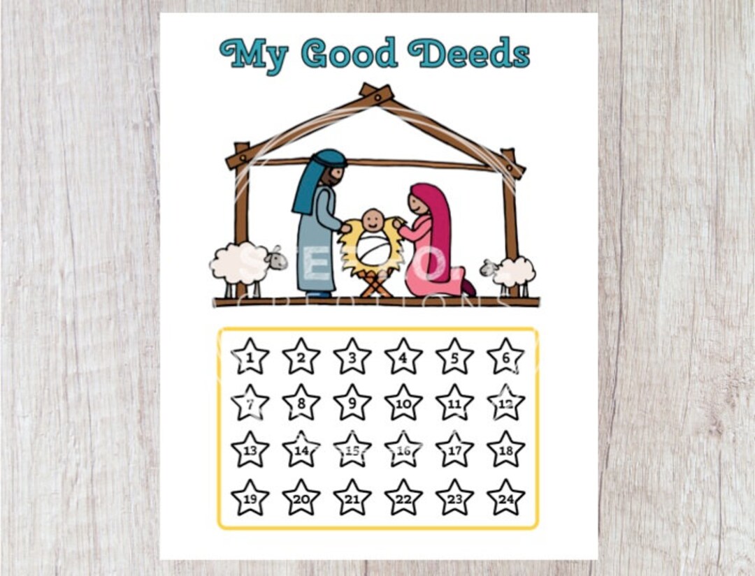 Good Deeds Advent Calendar Christmas Printable JPEG Instant Download - Etsy