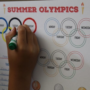 Summer Olympics Task/reward/chore Chart, Printable, Instant Download ...