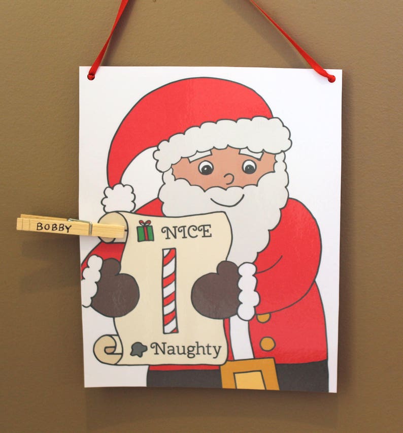 Naughty or Nice Santa Behavior Chart Printable JPEG Instant Download - Etsy