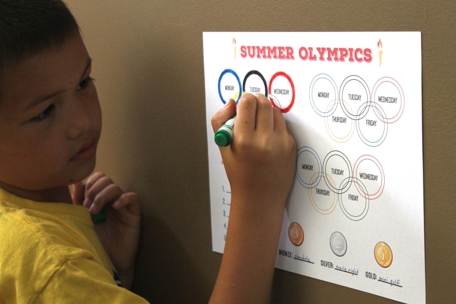 Summer Olympics Task/reward/chore Chart, Printable, Instant Download ...