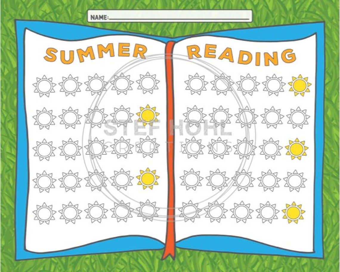 Summer Reading Chart, Printable, JPEG Instant Download, - Etsy