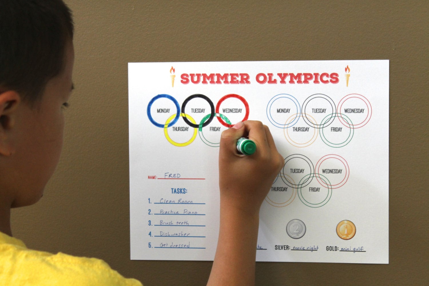 Summer Olympics Task/reward/chore Chart, Printable, Instant Download ...