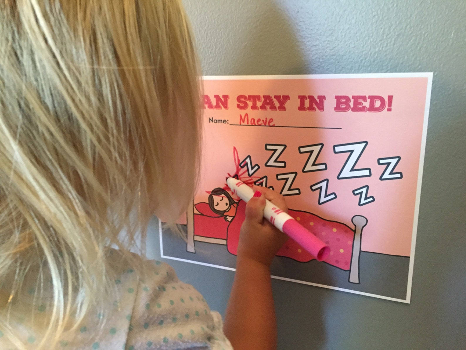 I Can Stay in Bed, Sleep Chart, Printable, Instant Download, Digital ...