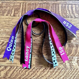 Custom Soccer Ribbons, Custom Team Ribbons With Names, Ponytail Hair ...
