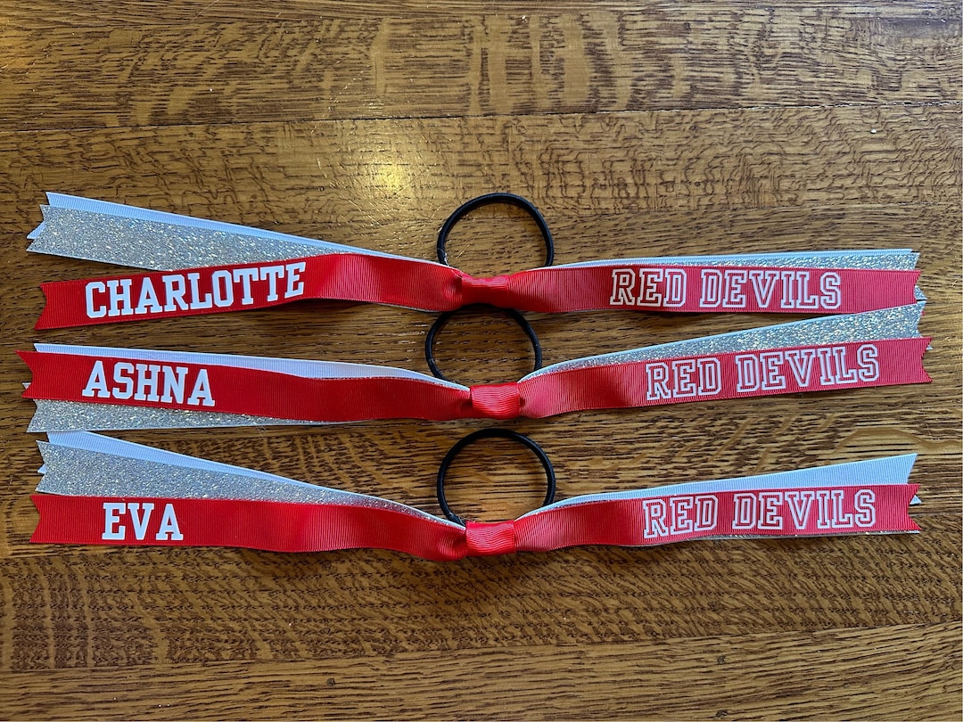 Custom Personalized Sports Team Hair Ribbon, Ponytail Hair Ties ...