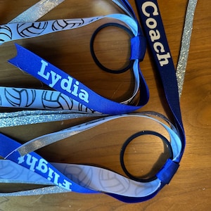 Custom Volleyball Team Sport Ribbons, Hair Ties, Streamer Bows, and ...