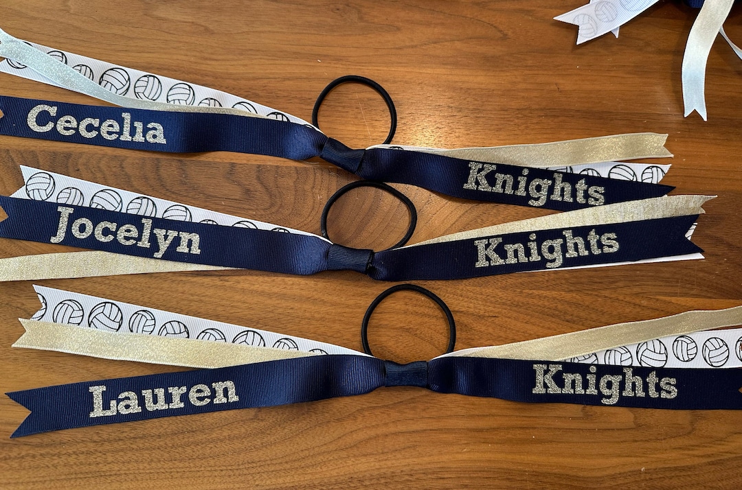 Custom Volleyball Team Sport Ribbons, Pony-o Hair Ties, Streamer Bows ...