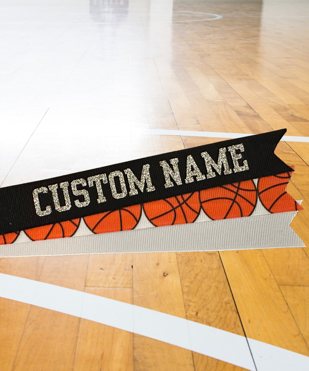 Custom Basketball Personalized Sports Team Ribbon for Girls, Ponytail ...