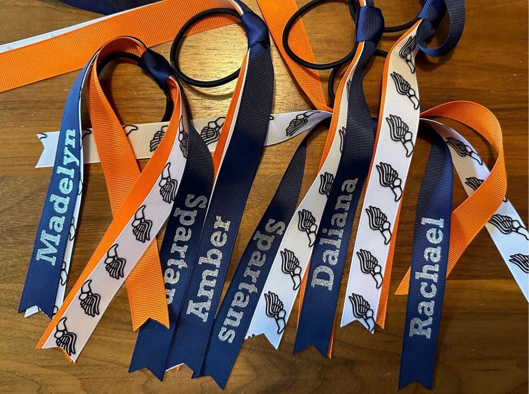 Custom Track Ribbons, Personalized Sports Team Ribbon, Ponytail Hair ...