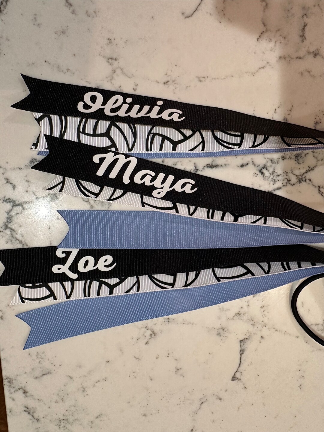 Custom Volleyball Team Sport Ribbons, Pony-o Hair Ties, Streamer Bows ...