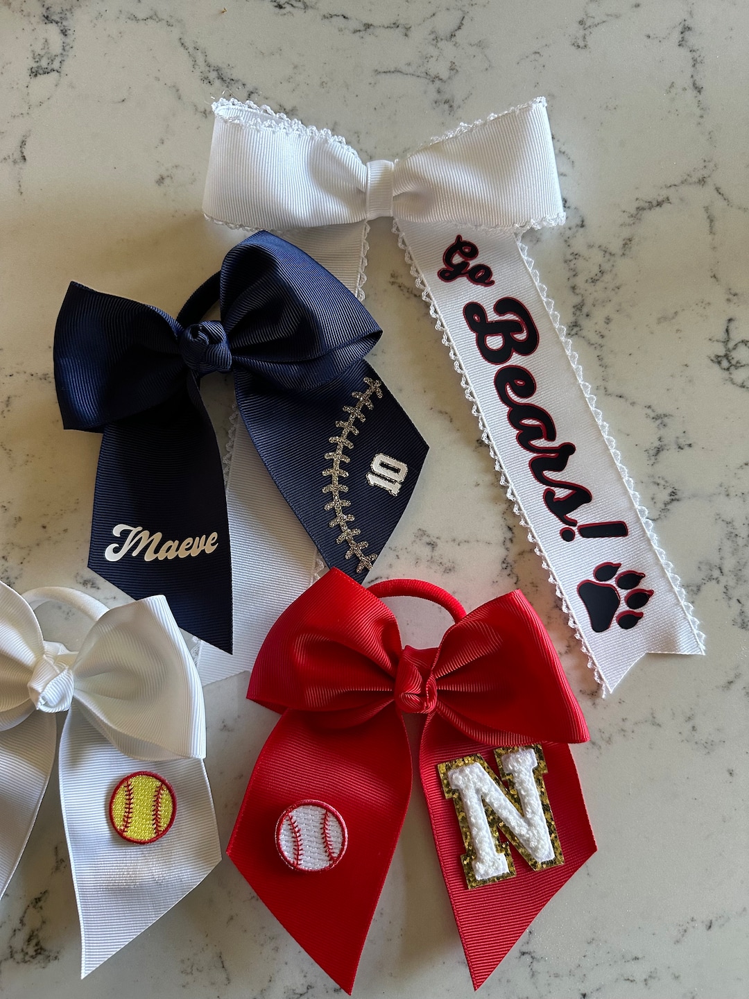 Custom Softball Bows, Custom Softball Ribbons, Personalized With Name ...