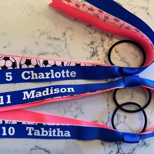 Custom Soccer Ribbons, Custom Team Ribbons With Names, Ponytail Hair ...