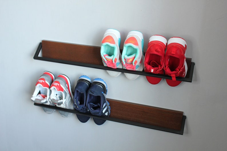 Wall Mounted Shoe Rack Shoe Rack Entryway Industrial Shoe Shelf Decor ...