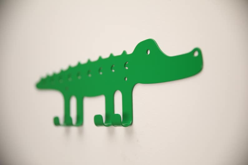 Crocodile Wall Hanger: Metal Kids Room Decor, Playful Coat Hook - Etsy