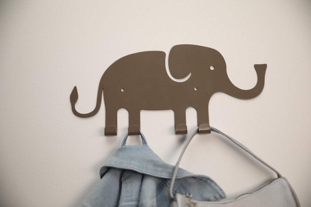 Elephant Coat Hook: Metal Animal Wall Hanger, Kids Room Decor - Etsy