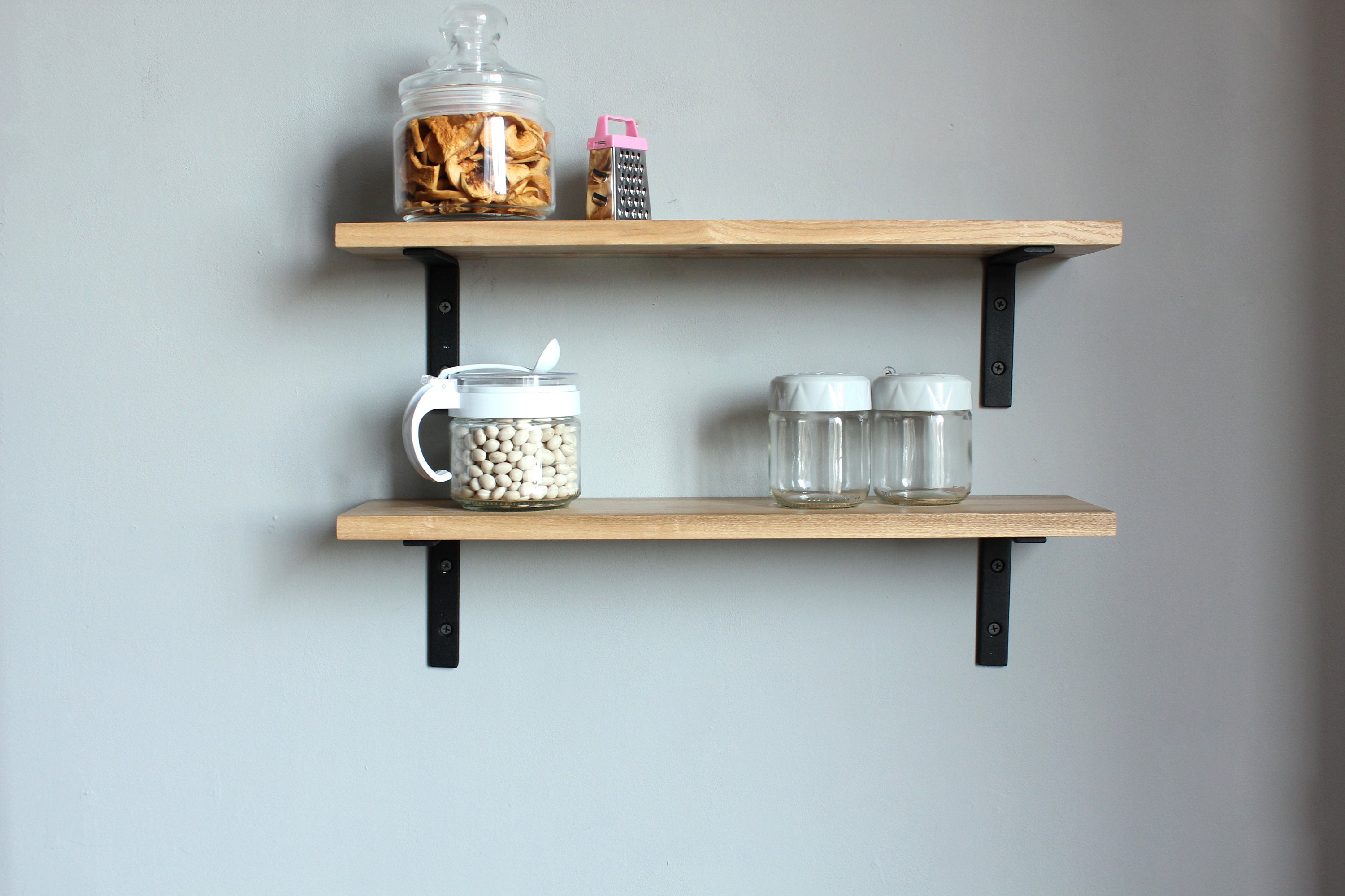 Set 2 Wall Kitchen Racks Wall Mounted Kitchen Storage Kitchen Shelves ...