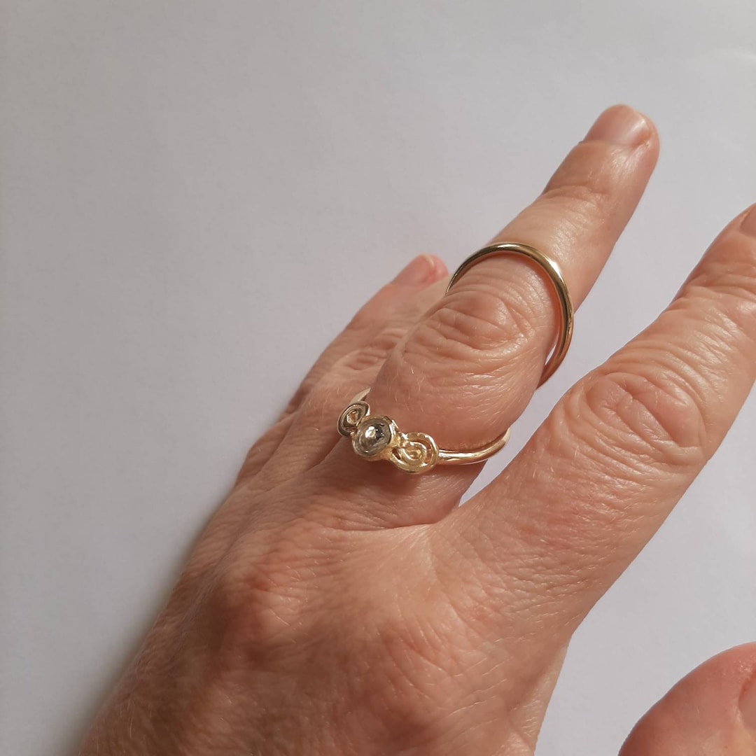 Swan Neck Ring Splint 14k Gold Plated & Swarovski - Etsy