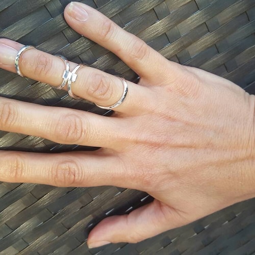 EDS Hypermobility Finger Silver Ring Splint 925 PIP Holes | Etsy