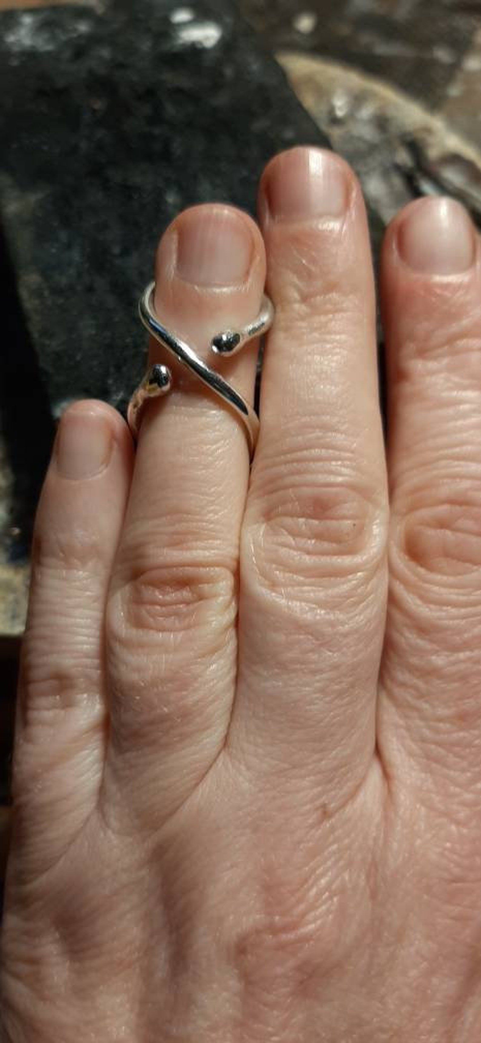 Mallet Finger Silver Ring Splint Two Balls - Etsy