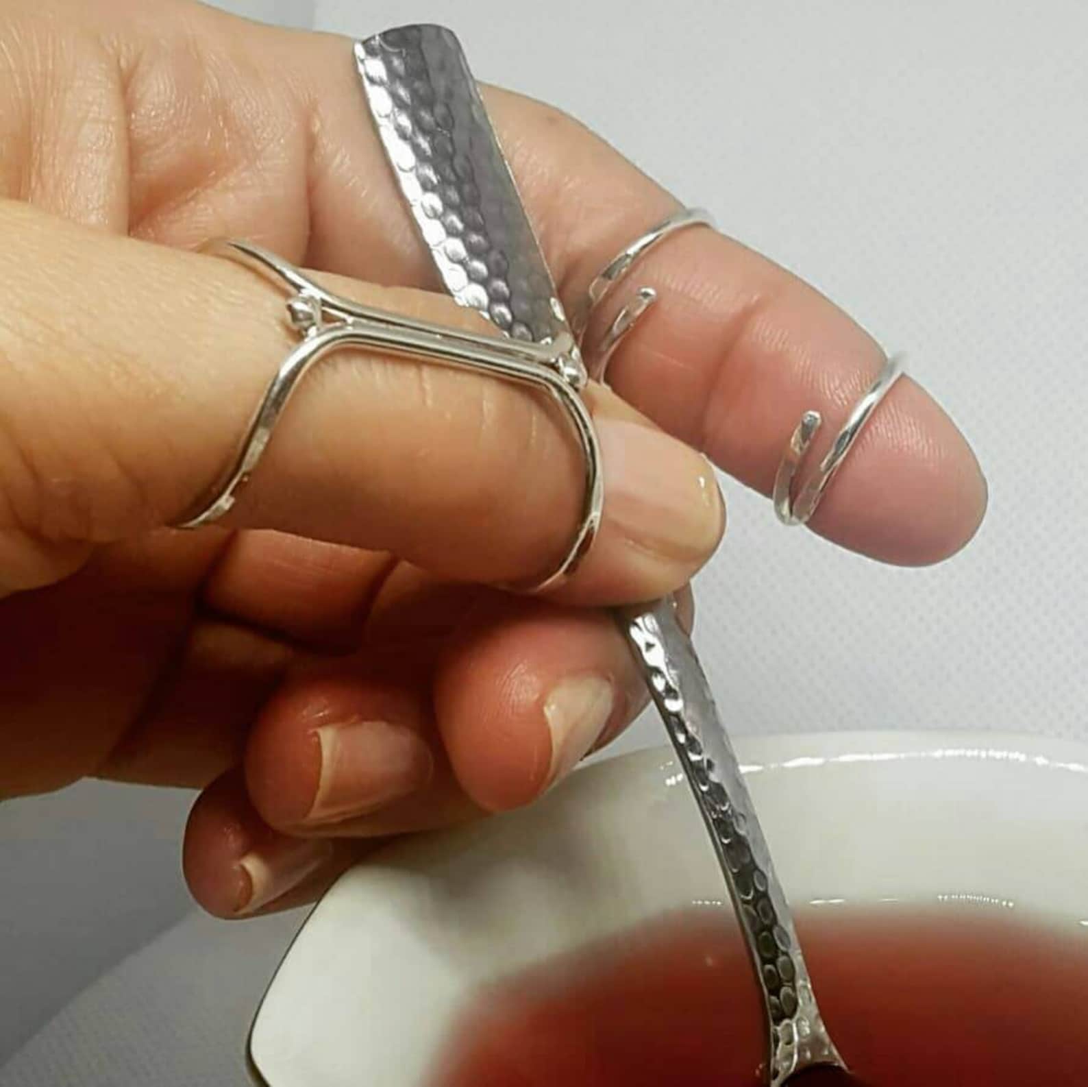 Thumb Trigger Finger Silver Ring Splint Minimalist Style. - Etsy