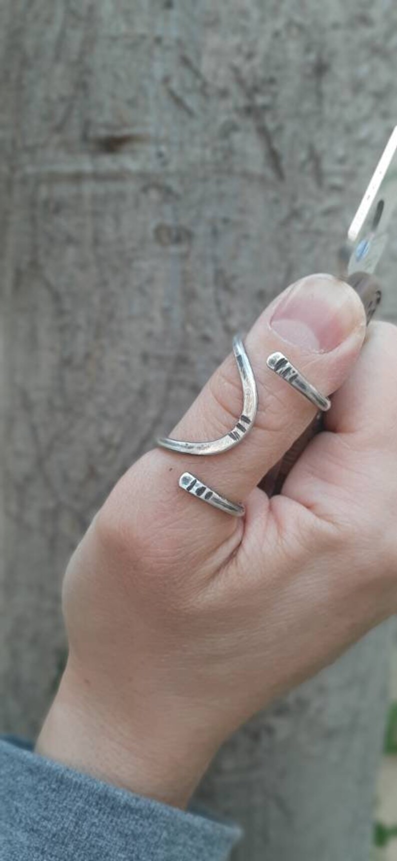 Trigger Thumb Men's Ring Splint Sterling Silver Oxidized - Etsy