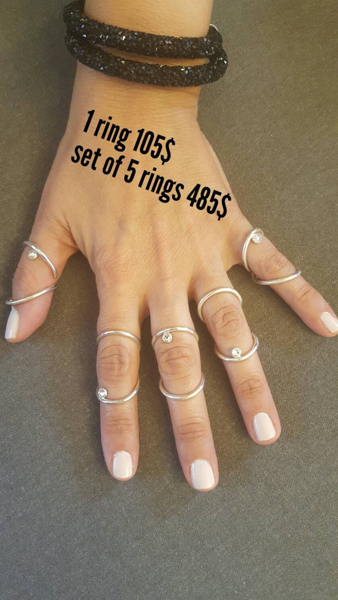 Swan Neck Silver Ring Splint Set of 5 - Etsy