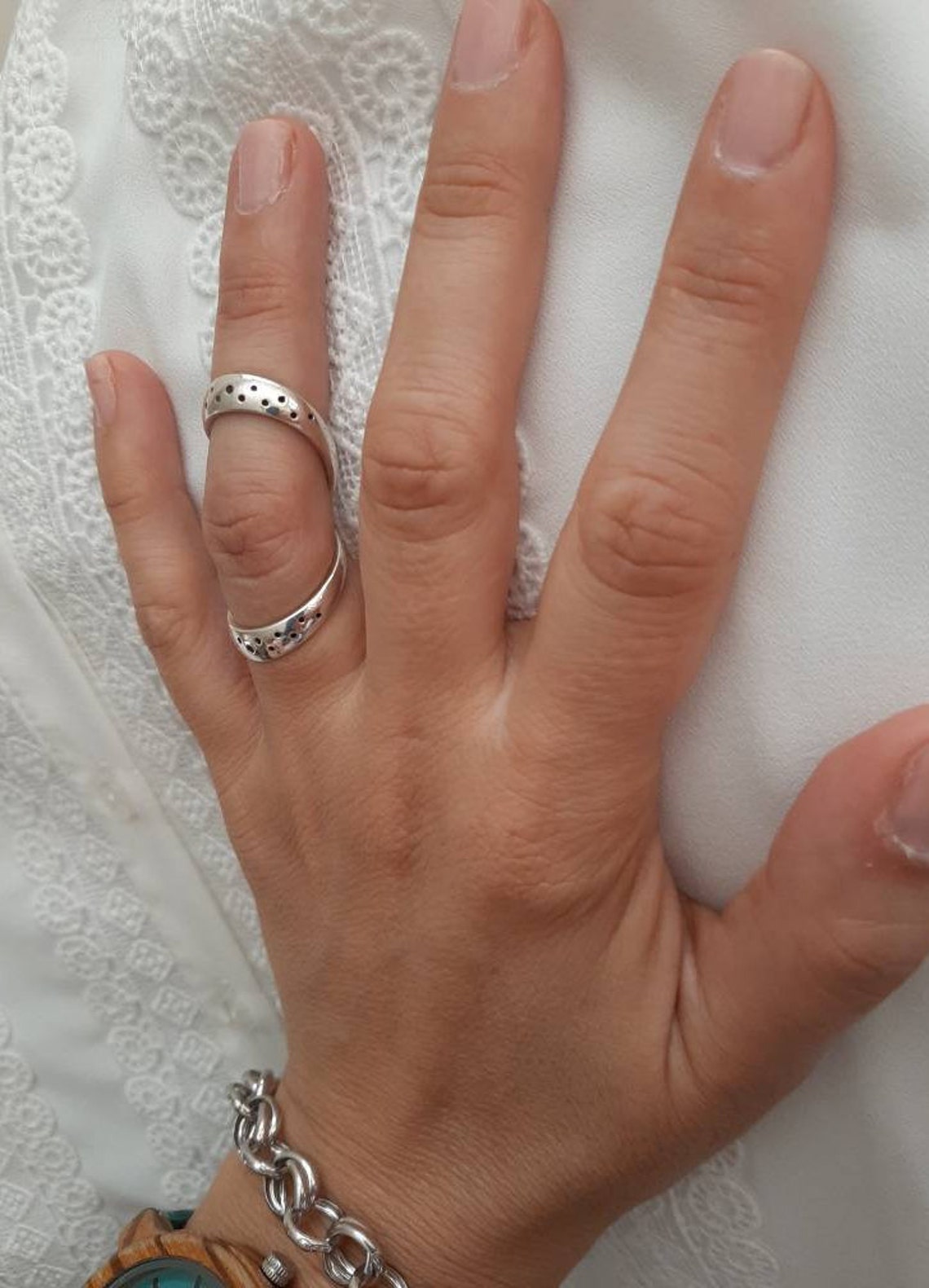 Swan Neck Deformity Silver Ring Splint 925 PIP Holes Design - Etsy