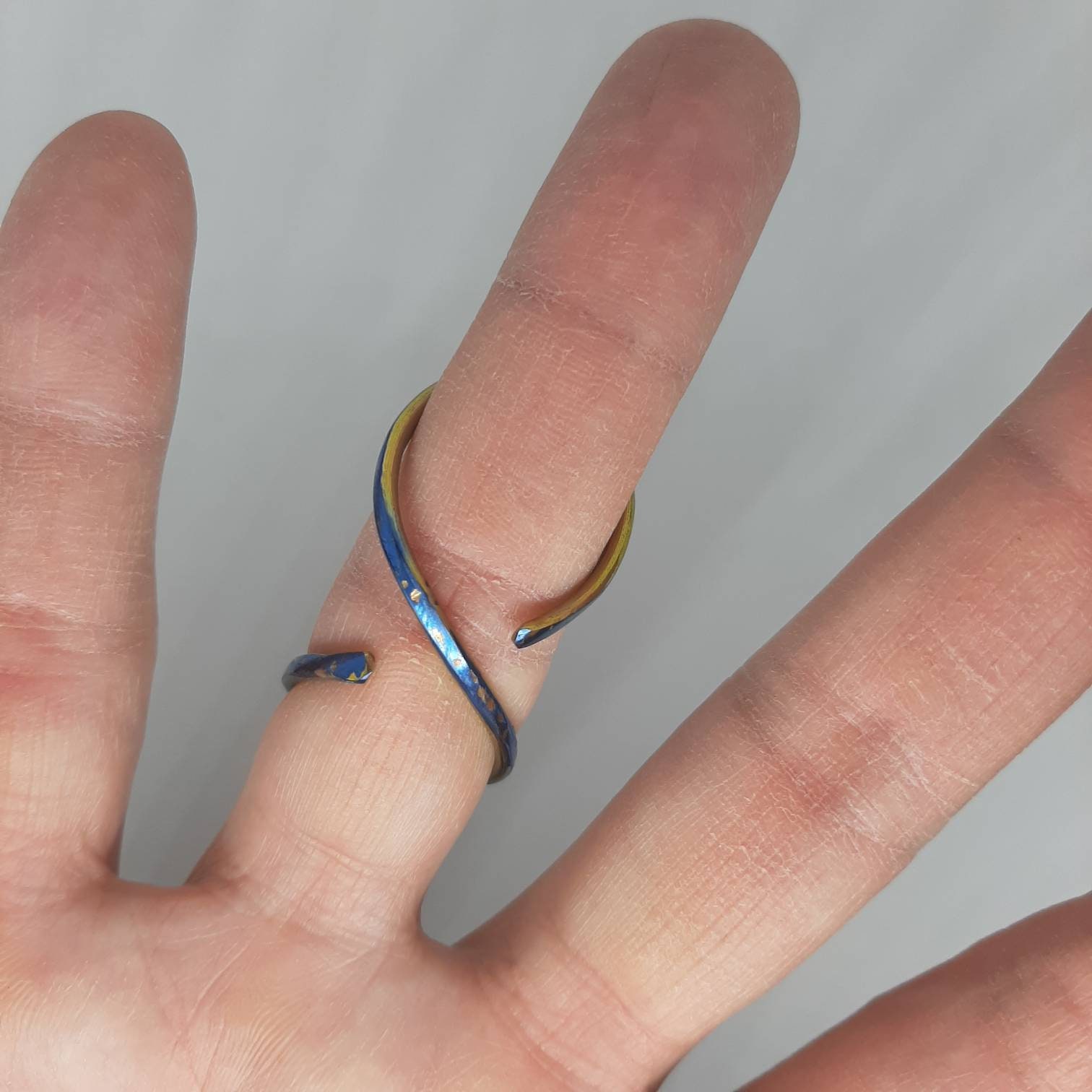 Titanium Ring Splint Anodized Two Color Eds Hypermobility Blue - Etsy UK