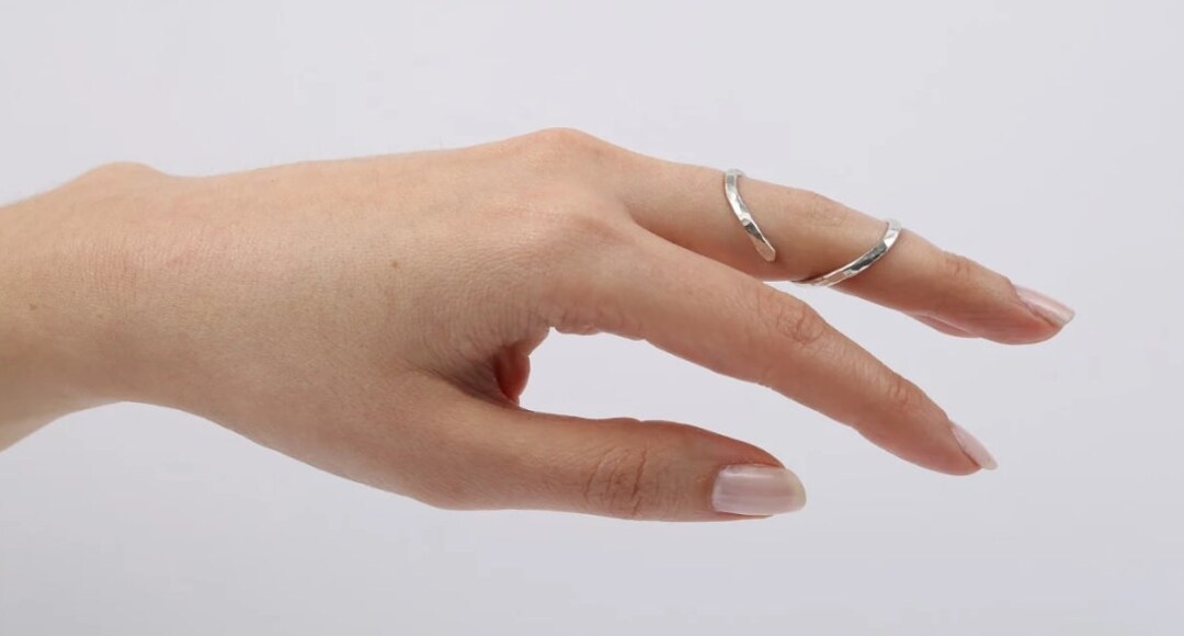 Swan Neck Ring Splint Sterling Silver Hammered Adjustable - Etsy