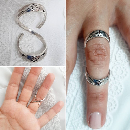 EDS Hypermobility Double Knuckle Silver Ring Splint - Etsy