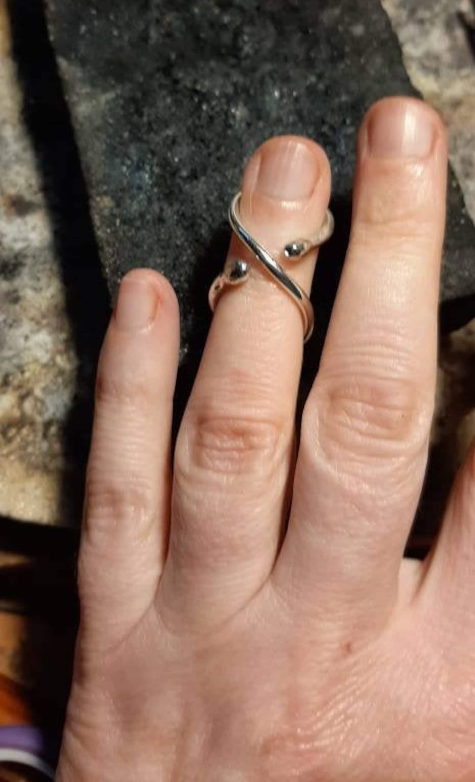 Mallet Finger Silver Ring Splint Two Balls - Etsy