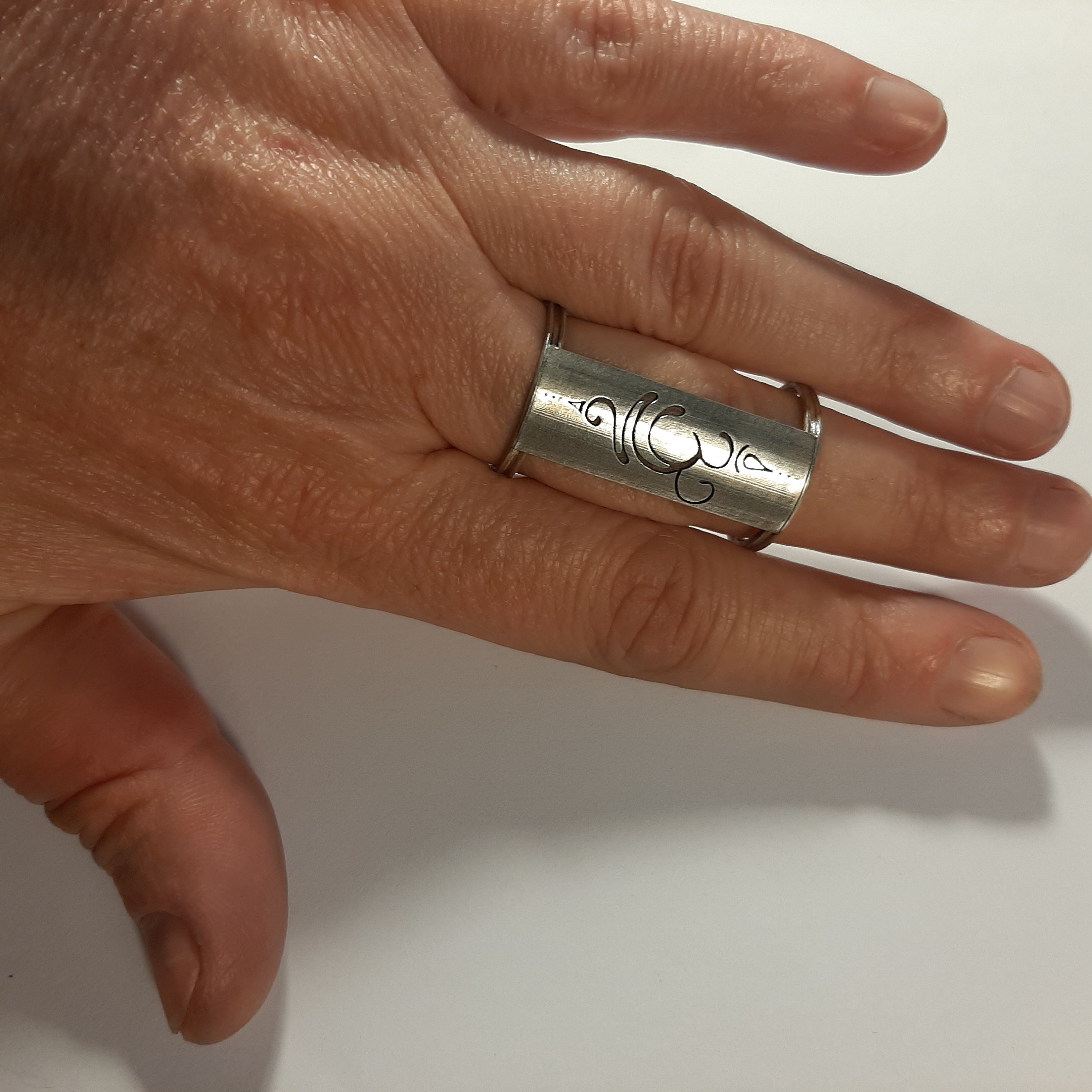Trigger Finger Silver Ring Splint Breath in Sanscrit - Etsy