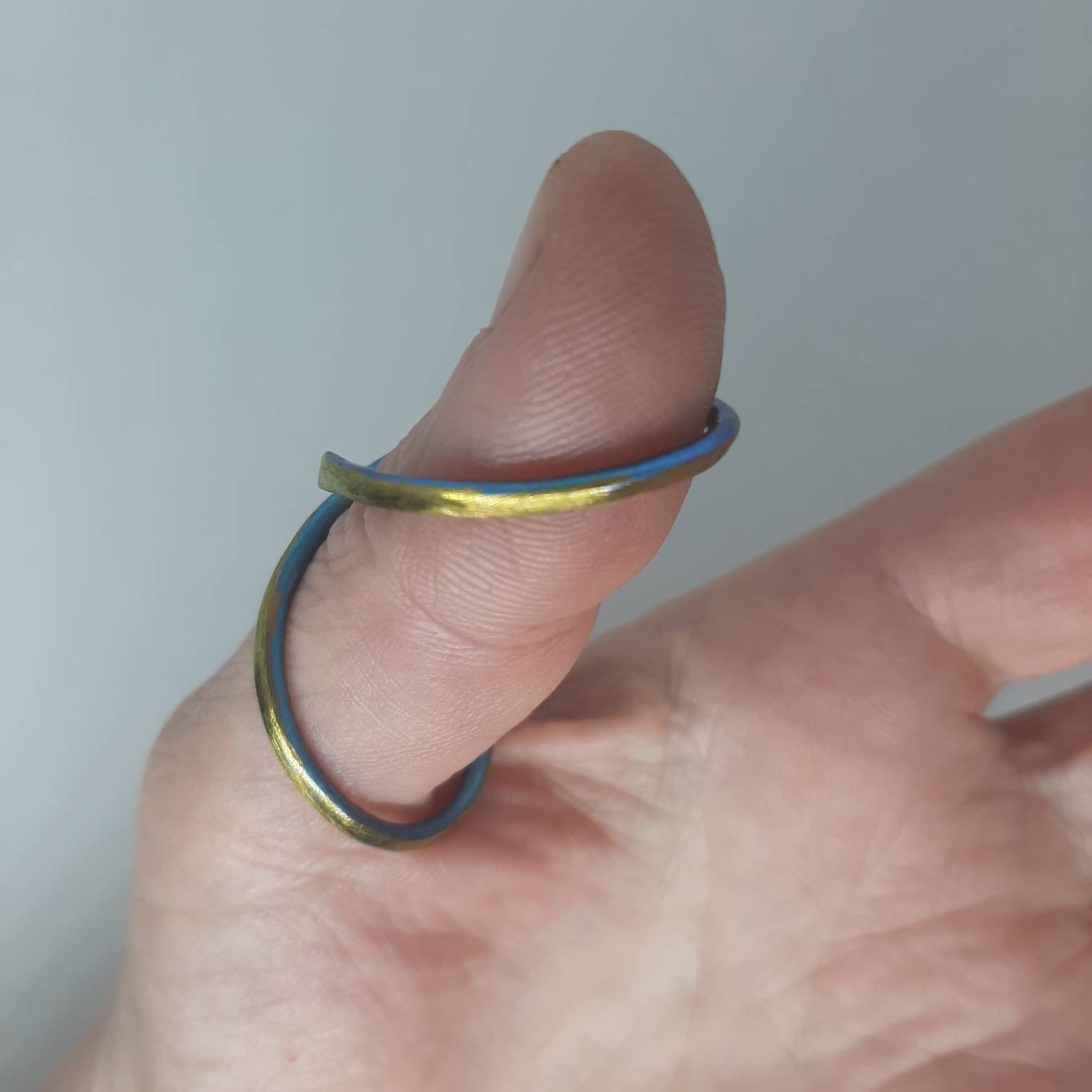 Titanium Trigger Thumb Ring Splint Anodized Two Color Gold and - Etsy