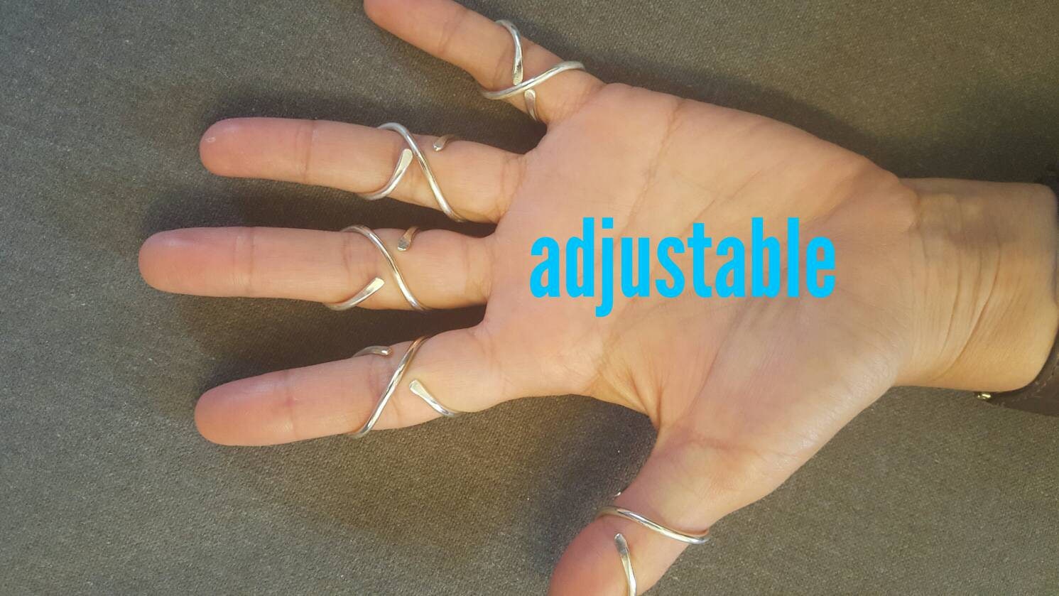 Swan Neck Silver Ring Splint Set of 5 | Etsy