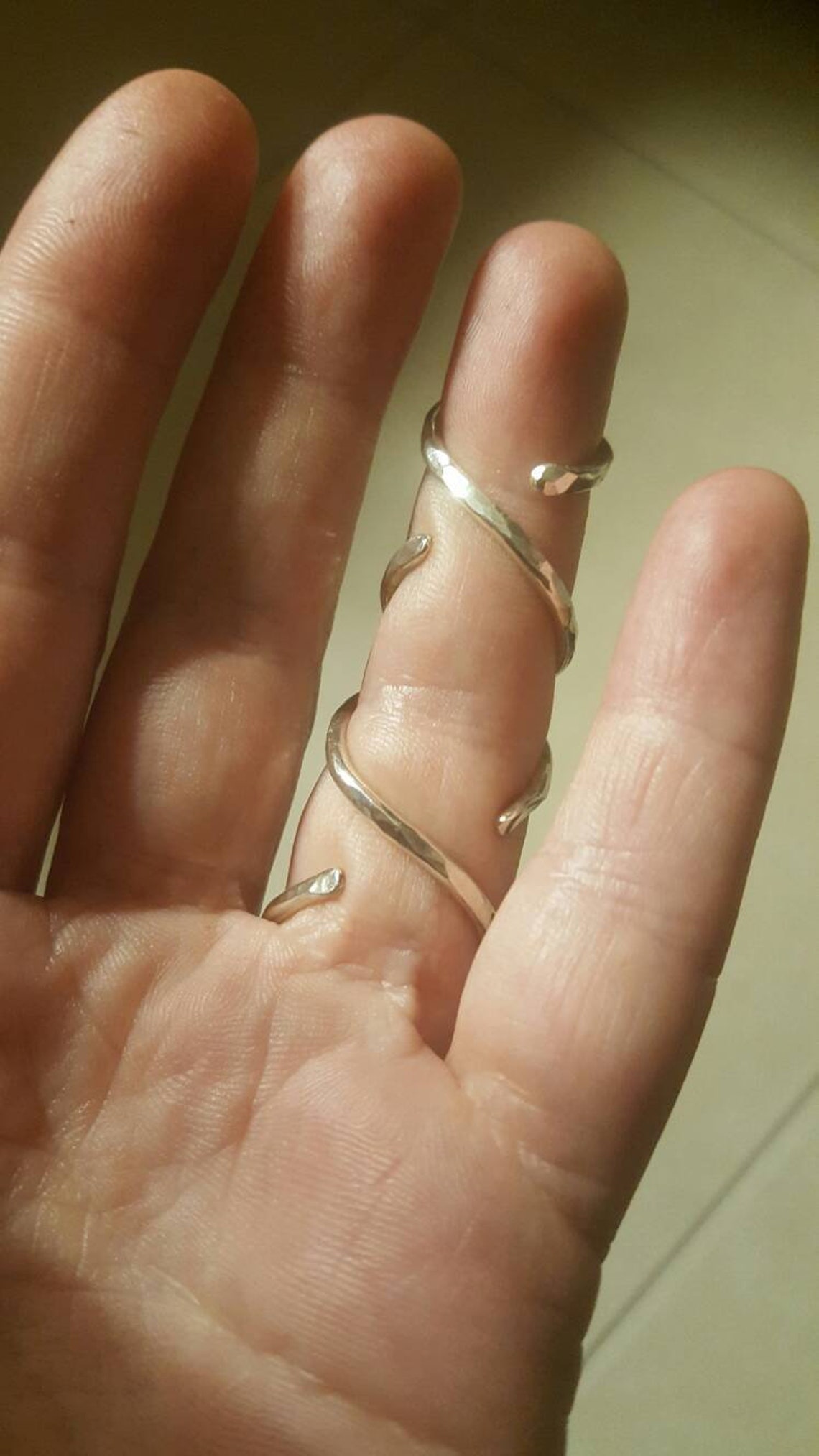 EDS Hypermobility Double Knuckle Silver Ring Splint - Etsy
