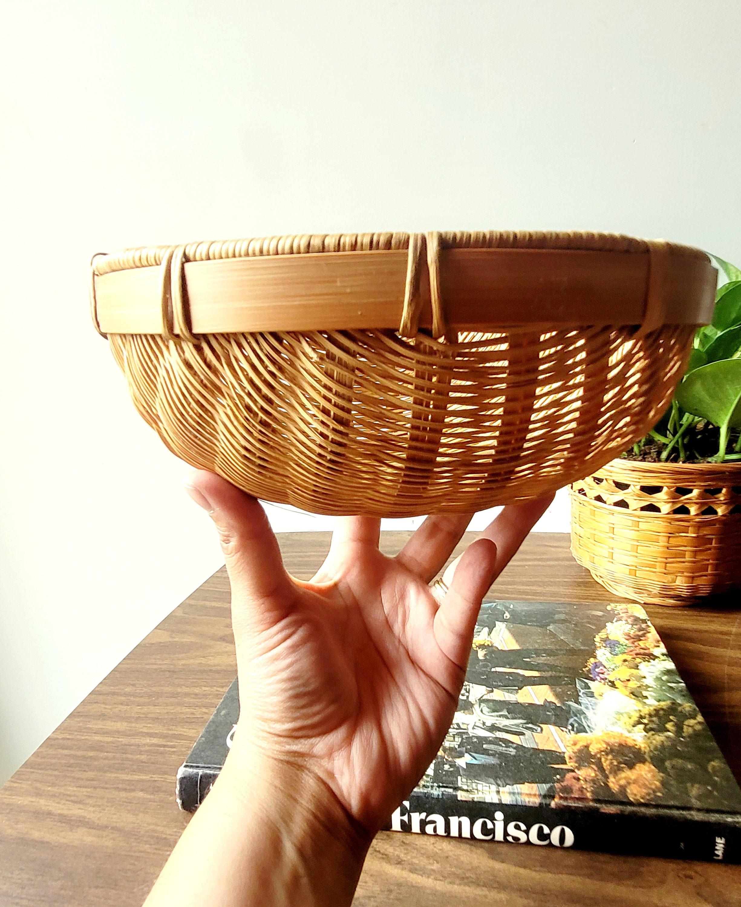 Handmade Wicker Bowl . Winnowing Basket - Etsy