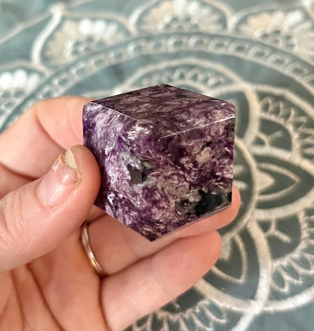 Stunning Charoite Crystal Cube - High Quality Charoite - Etsy