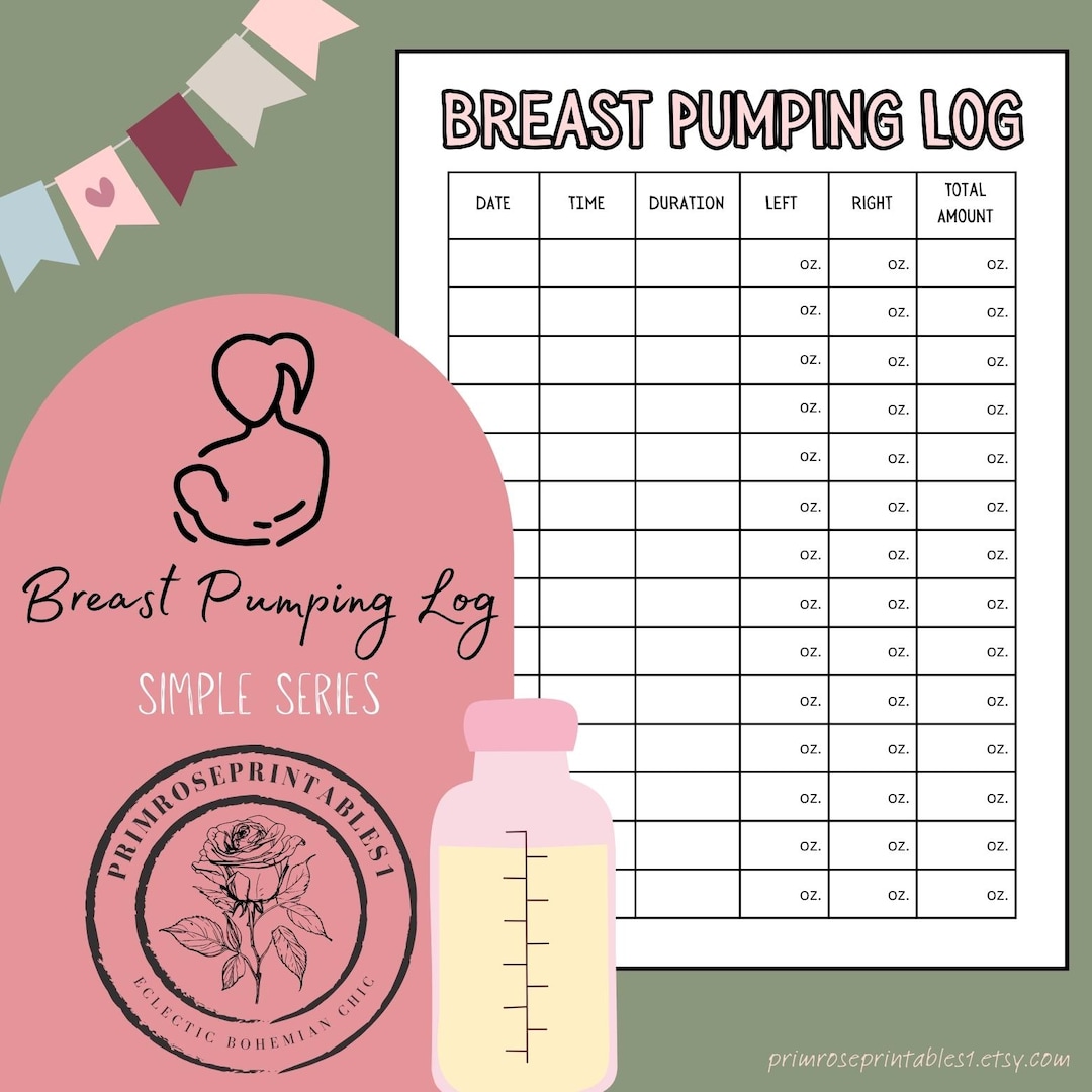 Simple Exclusive Breast Pumping Log Tracker Unlimited Printable Digital ...