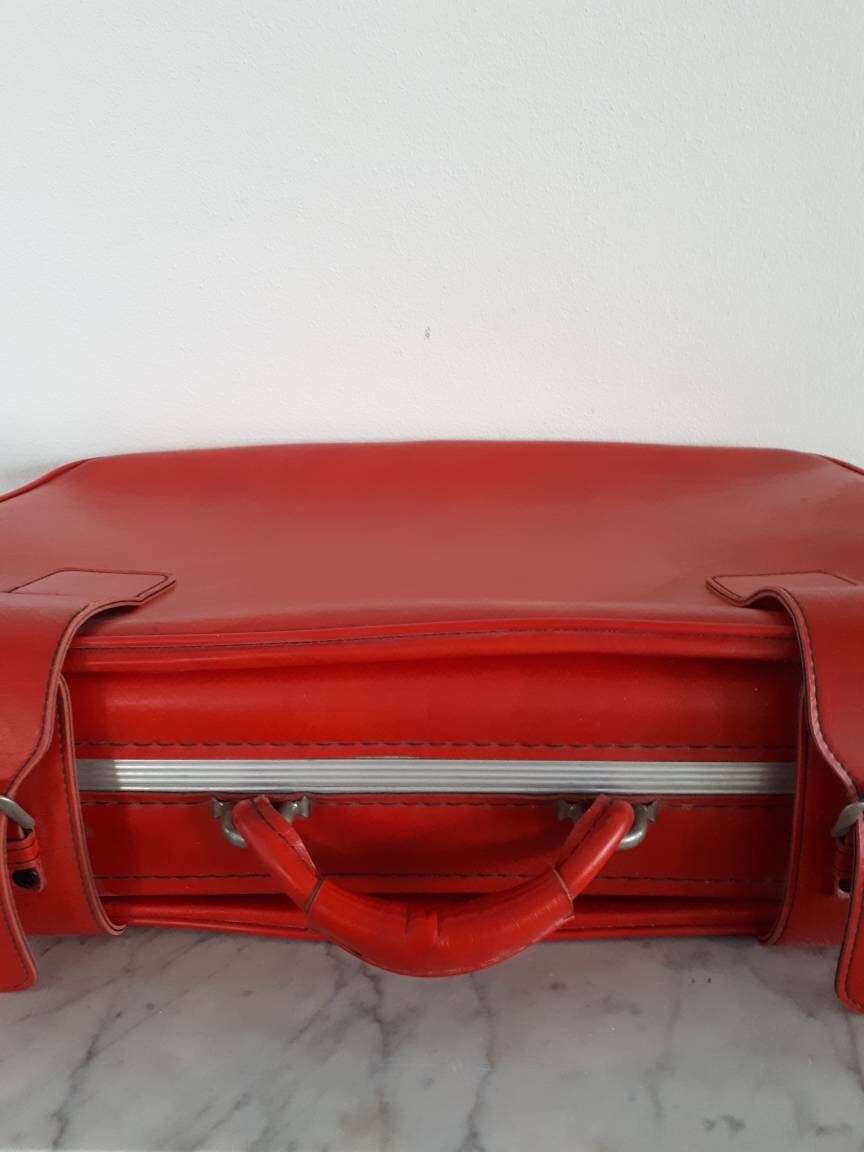 Funky Vintage Red Suitcase Vintage Red Bag Retro Bag - Etsy Australia