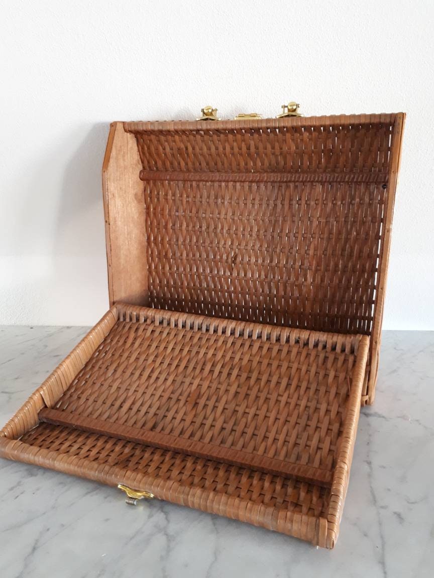 Vintage Rattan Briefcase RESERVED - Etsy