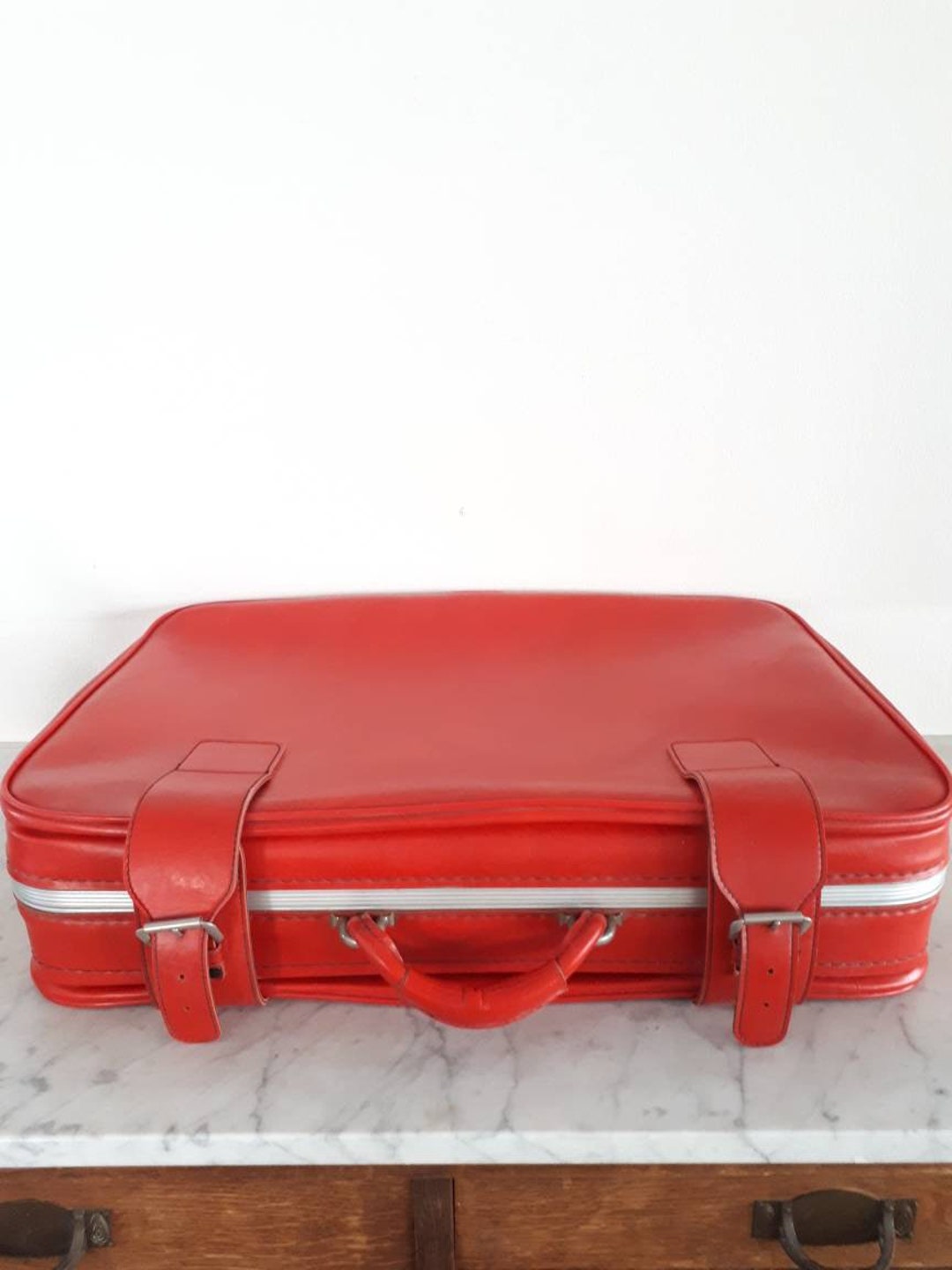 Funky Vintage Red Suitcase Vintage Red Bag Retro Bag - Etsy Australia