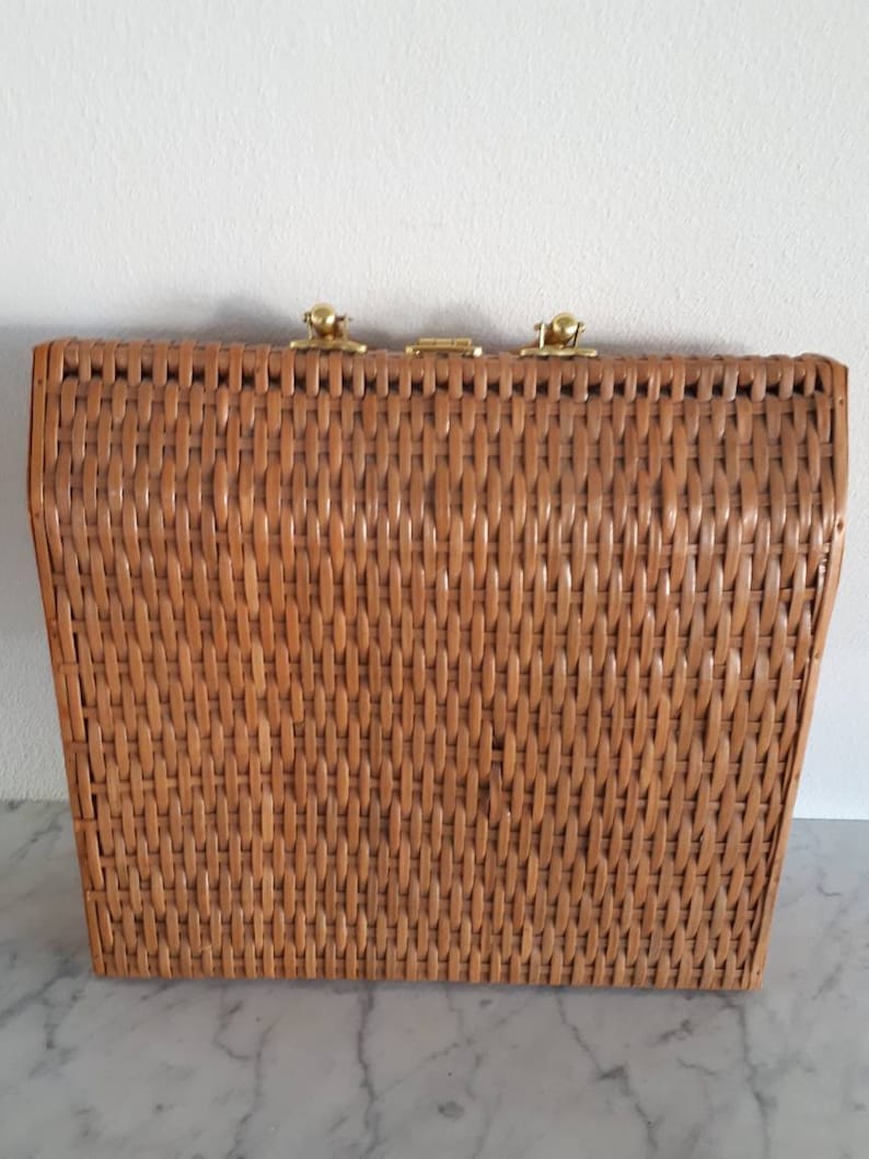 Vintage Rattan Briefcase RESERVED - Etsy