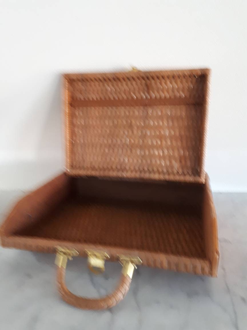 Vintage Rattan Briefcase RESERVED - Etsy