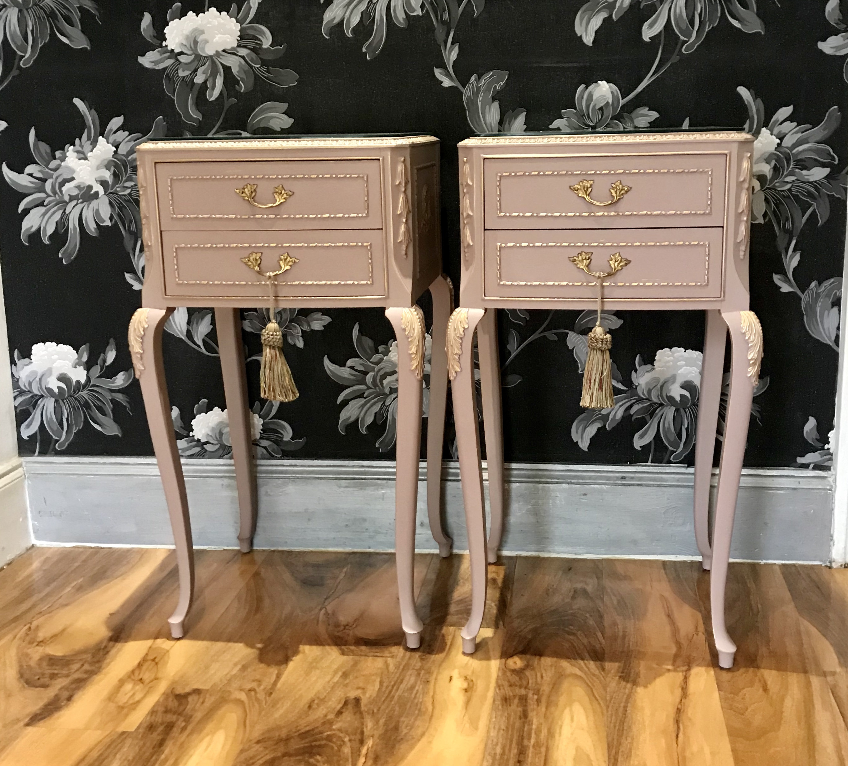 Stunning French Olympus Louis Style Pair Bedside Cabinets Tables Hand ...