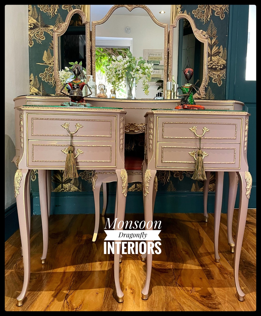 Vintage Olympus Bedside Tables, Pink Chests With Glass Tops (pair) to ...
