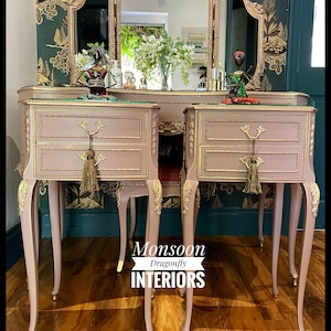 Vintage Olympus Bedside Tables, Pink Chests With Glass Tops (pair) to ...